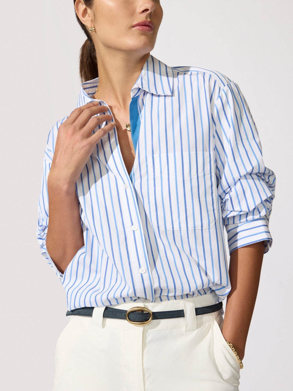 Women's Pia Shirt Salt Oxford in Blue | Brochu Walker
