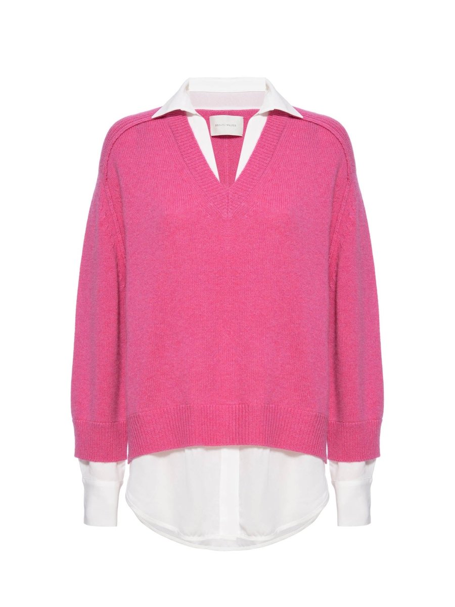 Women's Looker Layered V-Neck in Aster Pink
