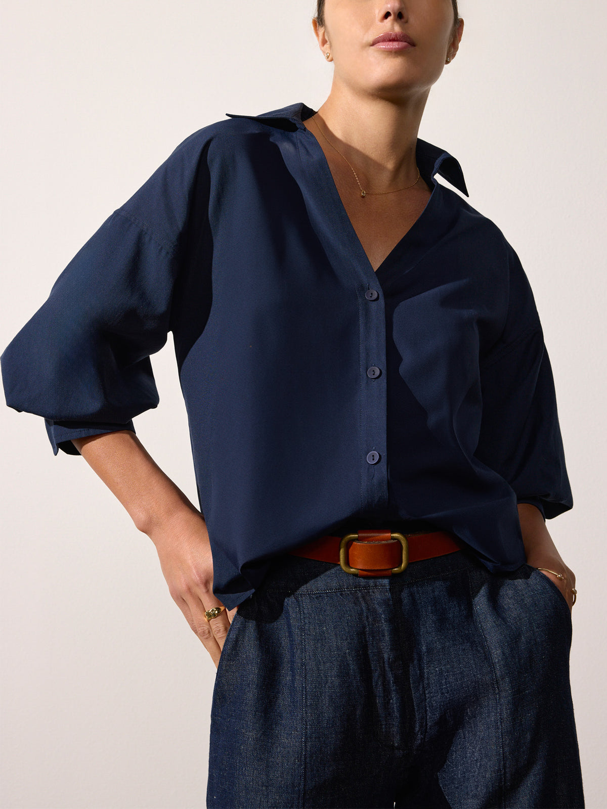 Women's Kate Shirt in Navy | Brochu Walker