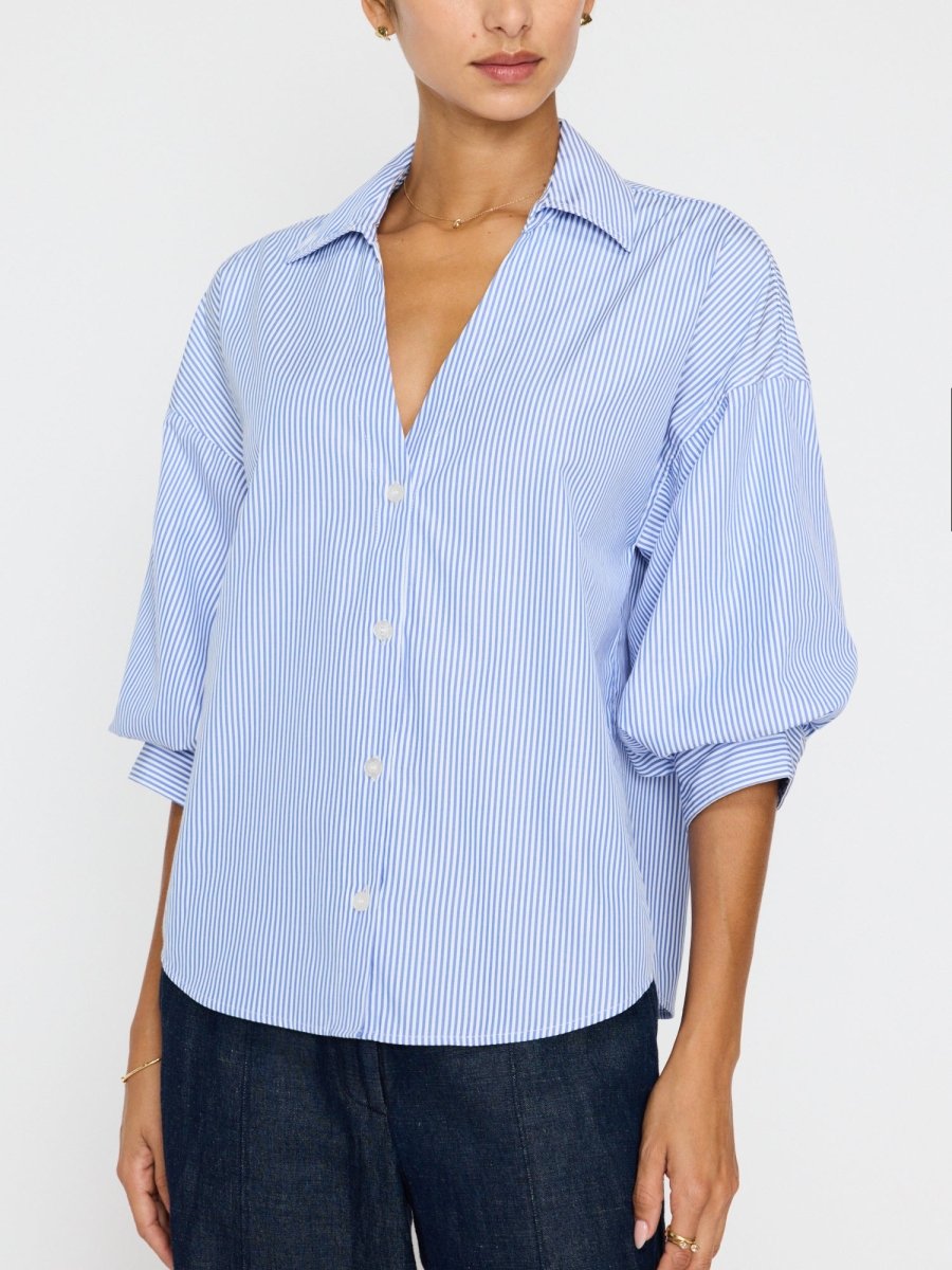 Women's Kate Shirt in Blue Stripe | Brochu Walker