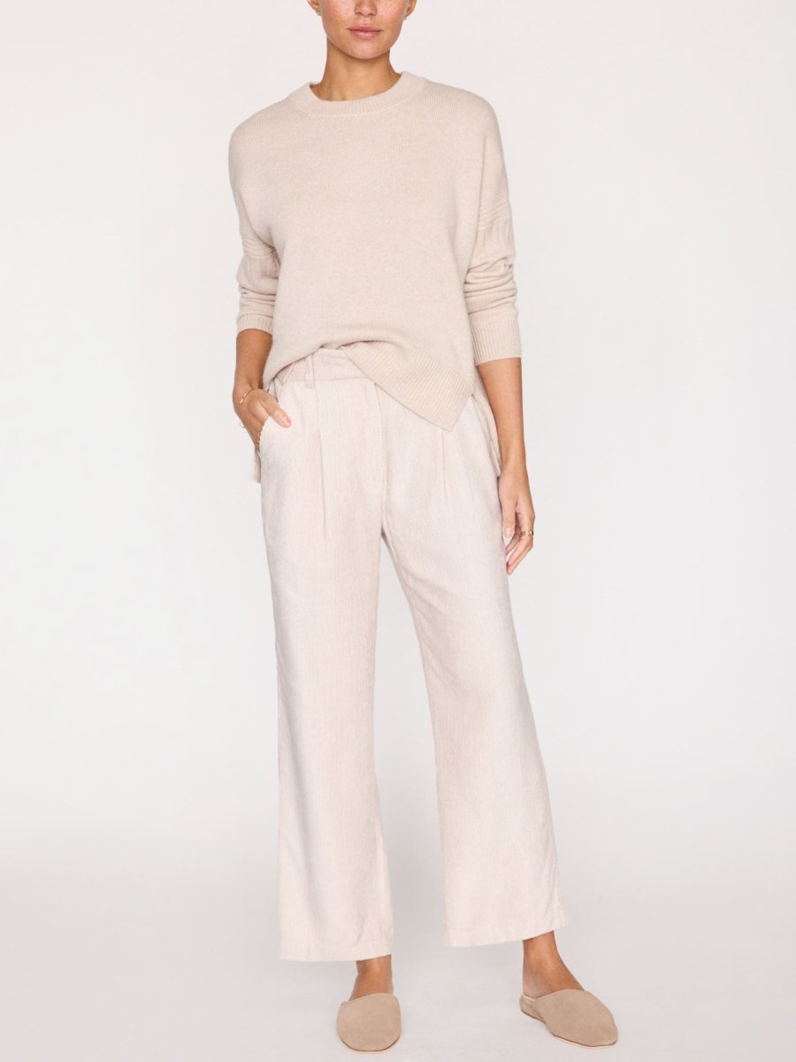 Women's Noah Crewneck Sweater in Almond Buff Mélange | Brochu Walker