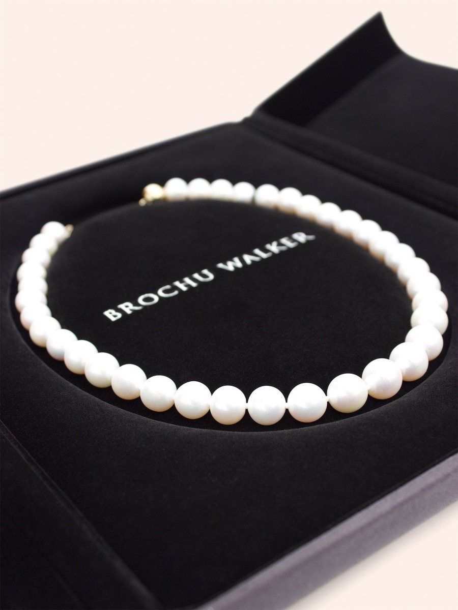 Women's Riviera Freshwater Pearl Necklace with Yellow Gold | Brochu Walker